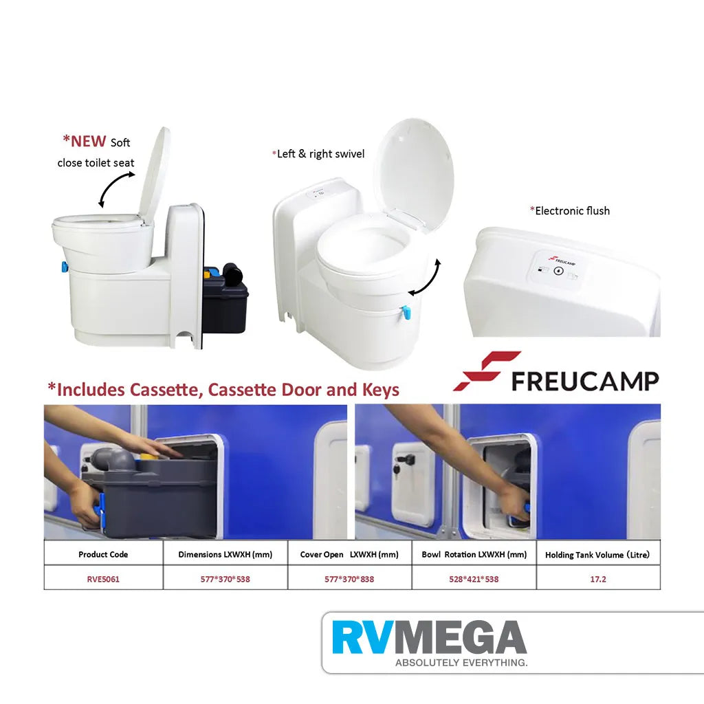 Swivel Cassette Toilet with Door - FreuCamp 8014134